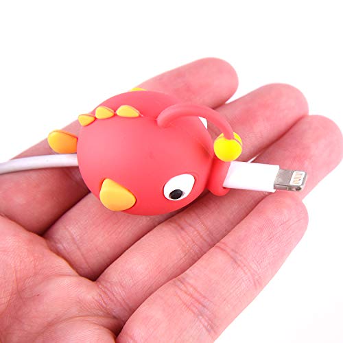 TUPARKA 18 pcs Cable Protector for iPhone,ipad USB Cable, Plastic Cable Protectors Cute Fish Dinosaur Animals Charging Cable Saver, Phone Accessory Protect USB Charger