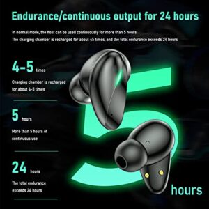 Bluetooth 5.2 Earphones with RGB Light Wireless Earbuds with Wireless Charging Case,with Earhooks Headset Built-in Mic for Sport,Clear Calls,Work,Music