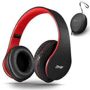 2 Items,1 Rose Gold Zihnic Over-Ear Wireless Headset Bundle with 1 Black Red Zihnic Foldable Wireless Headset