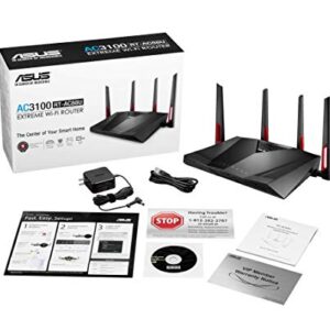 ASUS AC3100 WiFi Gaming Router (RT-AC88U) - Dual Band Gigabit Wireless Router, WTFast Game Accelerator, Streaming, AiMesh Compatible, Included Lifetime Internet Security, Adaptive QoS, MU-MIMO