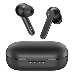 wireless earbuds, mbits s bluetooth 5.0 earbuds with microphone, wireless earphones compatible with iphone android, wireless headphones deep bass/35h playtime/ipx8 waterproof/touch control for sports