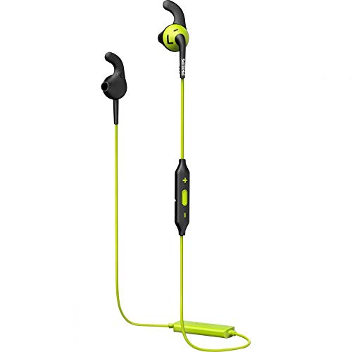 Philips ActionFit in-Ear Wireless Headphones with IPX2 Sweat-Proof Design (SHQ6500CL), Black/Lime Green