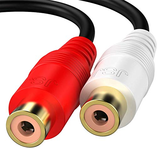 2 Pack Audio Speaker Y Adapter Splitter Cable with OFC Conductor Dual Shielding Gold Plated Metal Shell Flexible PVC Jacket - 0.2M / 0.6FT