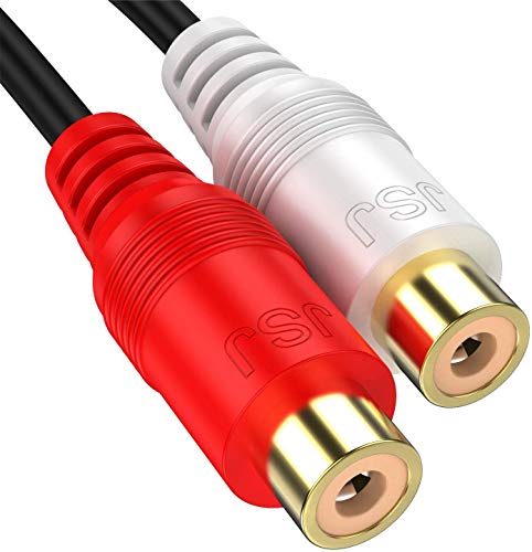 2 Pack Audio Speaker Y Adapter Splitter Cable with OFC Conductor Dual Shielding Gold Plated Metal Shell Flexible PVC Jacket - 0.2M / 0.6FT