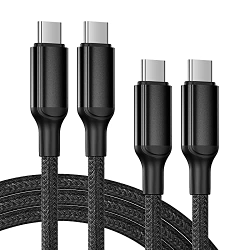 Deegotech 100W USB C Cable, [2-Pack 10ft] Nylon Braided MacBook Charger Cable, Long Type C to Type C Cable Compatible with MacBook Pro/MacBook Air/iPad Pro, for Galaxy S22/21/20, Black