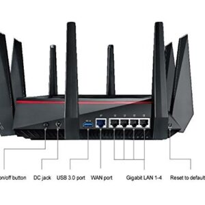 ASUS RT-AC5300 AC5300 Tri-Band WiFi Gaming Router, MU-MIMO, AiProtection Lifetime Security by Trend Micro, AiMesh Compatible for Mesh WiFi System, WTFast Game Accelerator (Renewed)