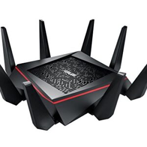 ASUS RT-AC5300 AC5300 Tri-Band WiFi Gaming Router, MU-MIMO, AiProtection Lifetime Security by Trend Micro, AiMesh Compatible for Mesh WiFi System, WTFast Game Accelerator (Renewed)