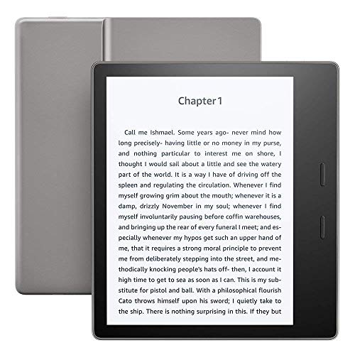 Kindle Oasis E-reader (Previous Generation - 9th) - Graphite, 7" High-Resolution Display (300 ppi), Waterproof, Built-In Audible, 8 GB, Wi-Fi - Includes Special Offers (Closeout)