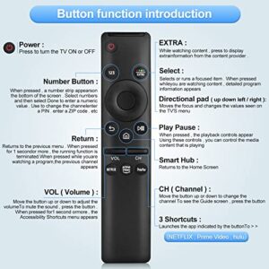 Universal Samsung Smart Tv Remote Control for Samsung LCD LED UHD HDR QLED SUHD Frame Curved HDTV 4K 8K 3D Smart TVs,with Netflix, Prime Video,hulu Buttons