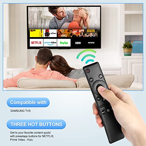 Universal Samsung Smart Tv Remote Control for Samsung LCD LED UHD HDR QLED SUHD Frame Curved HDTV 4K 8K 3D Smart TVs,with Netflix, Prime Video,hulu Buttons