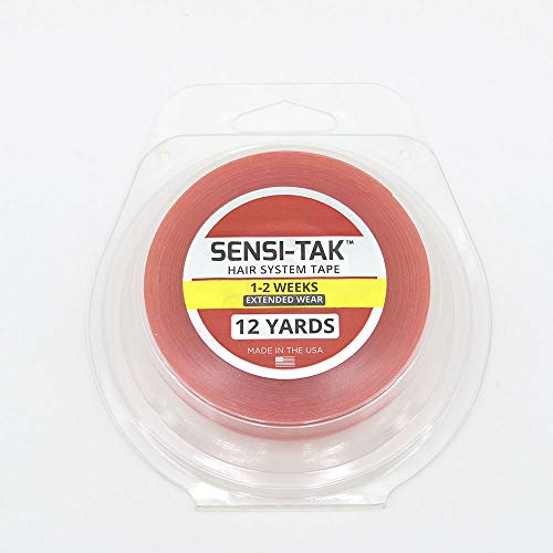 Sensi Tak | Walker Double Sided Red Roll Hair Tape Sticker Strip Adhesive Holder Waterproof Human Hair Men & Women Toupee Tape Wig Poly Silione Hair System Replacement Extension(12 Yards & 3/4 Inch)