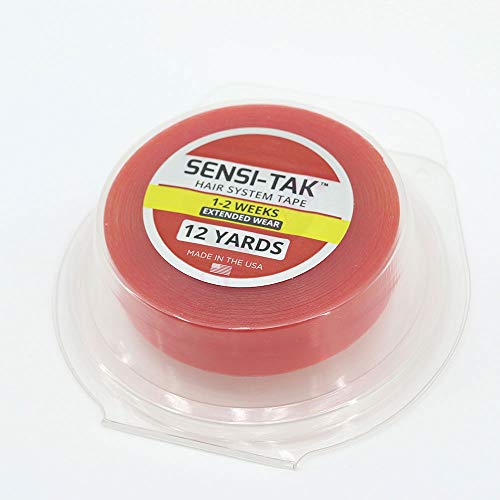 Sensi Tak | Walker Double Sided Red Roll Hair Tape Sticker Strip Adhesive Holder Waterproof Human Hair Men & Women Toupee Tape Wig Poly Silione Hair System Replacement Extension(12 Yards & 3/4 Inch)