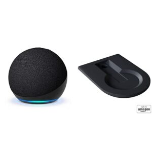 all-new echo dot (5th gen, 2022 release) bundle. includes echo dot (5th gen, 2022 release) | charcoal & the made for amazon wall mount | black