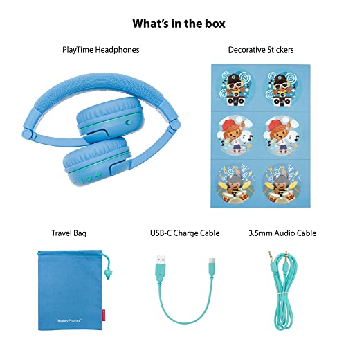 All-new Fire HD 8 Kids Tablet Bundle. Includes Fire HD 8 Kids Tablet | Blue & Made For Amazon PlayTime Volume Limiting Bluetooth Kids Headphones Age (3-7)| Blue