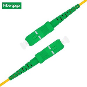 Fibergaga-5m(16ft) OS2 SC/APC to SC/APC Fiber Patch Cable Single Mode Fiber, Simplex, Length Option: 0.5M(1.6ft)-100m(328ft) 9/125μm 2.0mm Cable Diameter Fiber Optic Cable