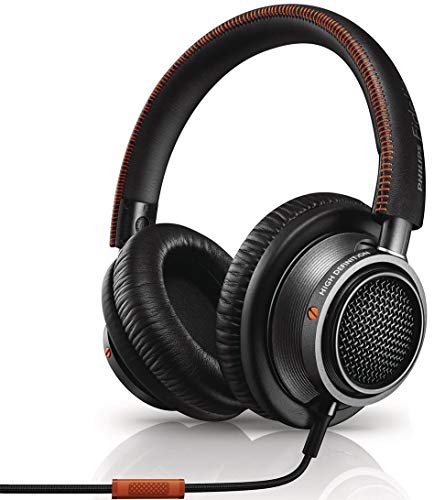 Philips Fidelio L2 Over-Ear Premium Portable Headphones with in-line Mic, Noise Isolation, Hi-Res - Black/Orange (L2BO)