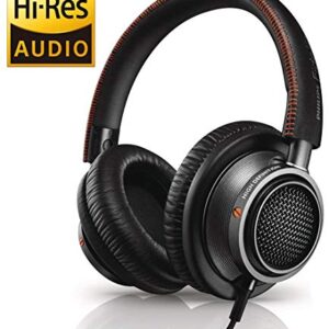 Philips Fidelio L2 Over-Ear Premium Portable Headphones with in-line Mic, Noise Isolation, Hi-Res - Black/Orange (L2BO)