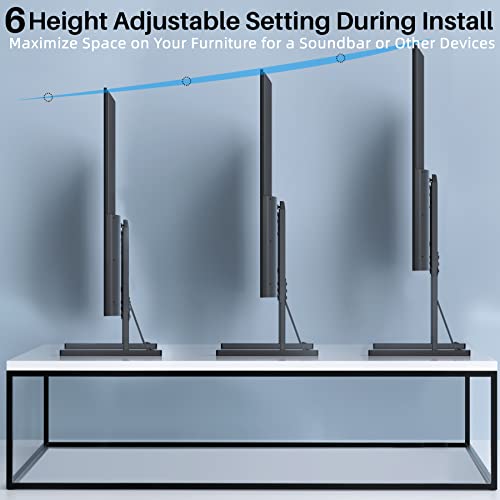 EZISE Universal TV Stand for All Brand 22"-75" TVs, Heavy Duty Table Top TV Legs/Feet with All Mount Hardware Include, fits All Brand TV Stand Base Replacement