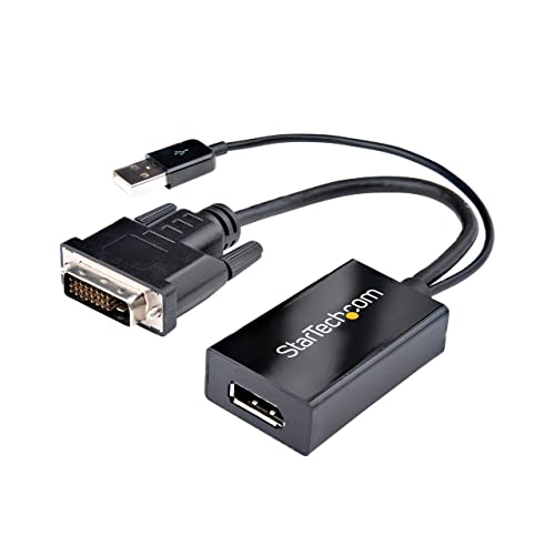 StarTech.com DVI to DisplayPort Adapter - USB Power - 1920 x 1200 - DVI to DisplayPort Converter - Video Adapter - DVI-D to DP (DVI2DP2)