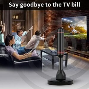 TV Antenna for Smart TV Indoor Digital Antenna with 2 Amplifier Signal Booster, 16.5ft Cable,Strong Magnetic Base, 1 Replaceable Antenna Heads HDTV Antenna- Support 4K 1080P TV