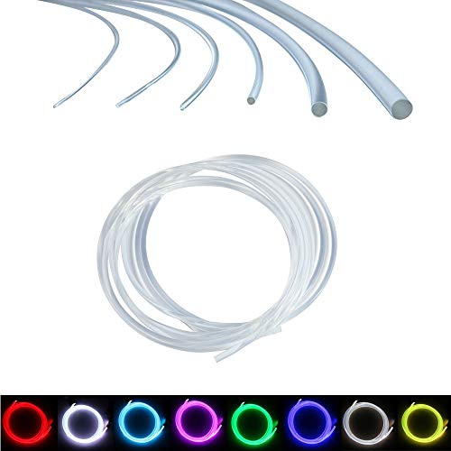 AKEPO Ф0.06in(1.5mm)*16.4ft(5m) PMMA Plastic Side Glow Cable for Optical Fiber Light, Fiber Optic Lighting Decoration for Car Home Use Fiber Optic Light