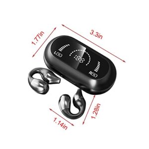 Kadlawus Smart-Touch Wireless Bluetooth Headset Comfortable Clip-on Design Graphene Diaphragm Earphones 5.2 Binaural in-Ear Sports Call Headphones Waterproof LED Screen Display