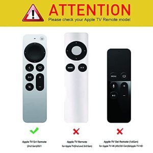 Remote Case for Apple Siri Remote 2021/2022 (2nd/3rd Gen), Anti-Lost Anti-Slip Durable Silicon Shockproof Rubber Cover for Apple 4K HD TV Siri Remote (2nd/3rd Generation) AirTag Applicable (Black)