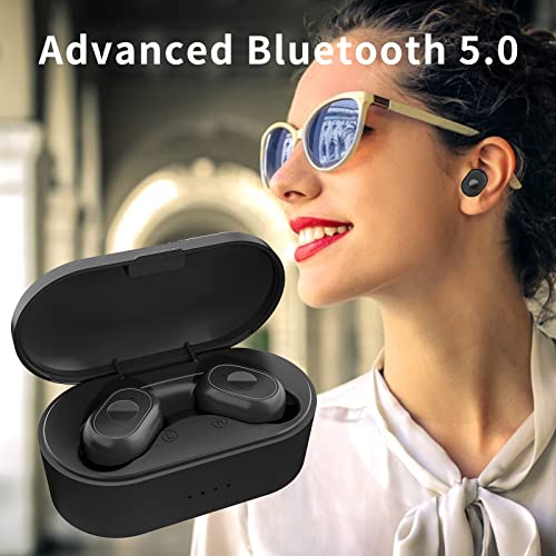 D80 Bluetooth 5.0 Headset Wireless Headset LED Indicator Stereo Sports Headset (Black)