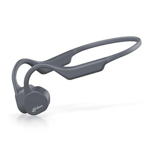 vidonn bone conduction headphones bluetooth, f3 wireless open ear headphones dual listening sports earphones with mic, bone conduction earbuds for running cycling driving listening gym(grey)