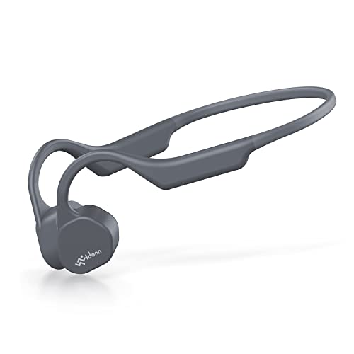 VIDONN Bone Conduction Headphones Bluetooth, F3 Wireless Open Ear Headphones Dual Listening Sports Earphones with Mic, Bone Conduction Earbuds for Running Cycling Driving Listening Gym(Grey)