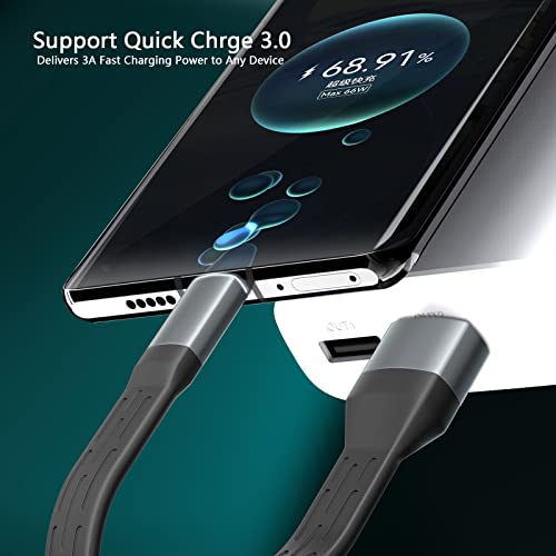 Short USB C Cable,5inch USB to USB C Fast Charger Cable,10Gbps High Speed USB 3.1 Gen 2 Cable Compatible with Quest Link, SSD, Power Bank, Charging Station, Android Auto, etc. (1Pack)