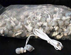 LowCostEarbuds Bulk Wholesale Lot of 50 White/Gray Earbuds Headphones