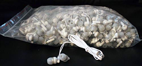 LowCostEarbuds Bulk Wholesale Lot of 50 White/Gray Earbuds Headphones