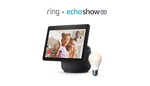 All-new Echo Show 10 (3rd Gen) - Charcoal - bundle with Ring A19 Smart LED Bulb