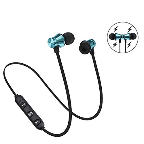 Giroy Bluetooth Headphones Wireless Earbuds 4.2 Magnetic Bluetooth Earphones Lightweight Earbuds with Mic for in-Ear Earphones Sports Blue