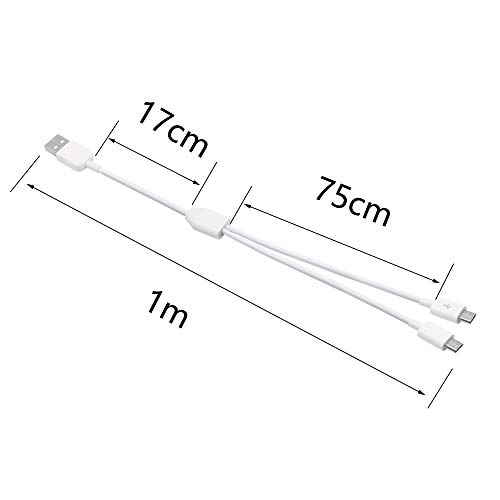 CERRXIAN USB 2.0 Type A Male to 2 Micro USB Male Splitter Y Data Charge Cable