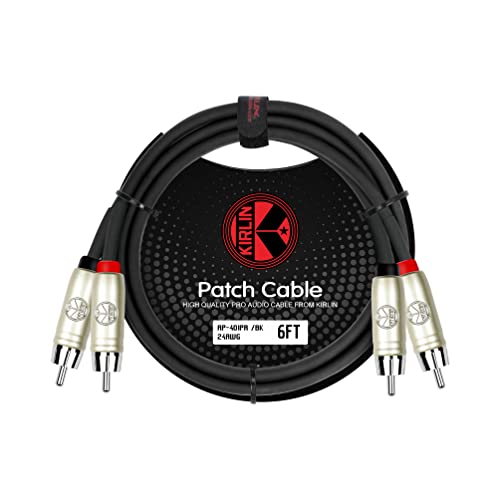 Kirlin Cable AP-401PR-06/BK - 6 Feet - Dual RCA to Dual RCA Patch Cable