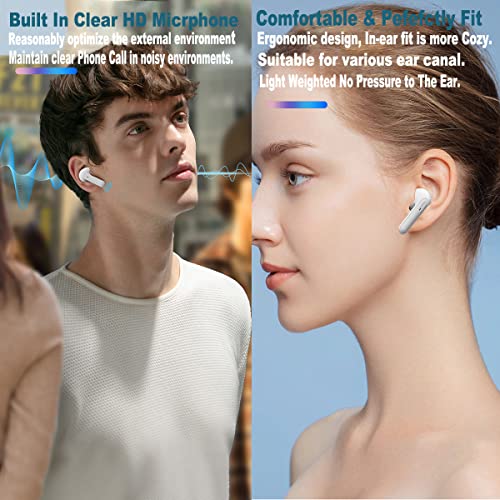 Wireless Earbuds, Bluetooth 5.2 Earbuds Touch Control in-Ear True Wireless Headphones, 24 Hrs Playtime with Charging Case, Hi-Fi Stereo headset with Built-in Mic for Headset for iPhone & Android