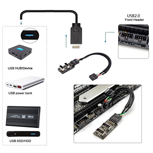 chenyang CY USB Header Adapter USB 3.1 Front Panel Socket Type-E to USB 3.0 20Pin Header Male Extension Adapter for Motherboard