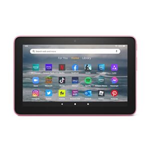 All-new Fire 7 tablet (16 GB, Rose, Ad-Supported) + Amazon Standing Cover (Rose)