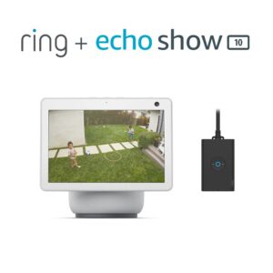 Ring Outdoor Smart Plug with All-new Echo Show 10 (3rd Gen) - Glacier White