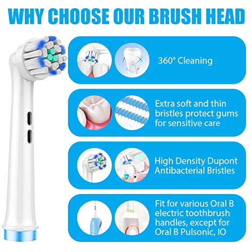 20 Pcs Electric Toothbrush Replacement Heads Compatible with Braun Oral B Extra Thin Soft Bristles for Pro Sensitive Gum Care, Sensi Ultra Thin for Oral-B Toothbrush Brush Heads Gentle Cleaning Refill