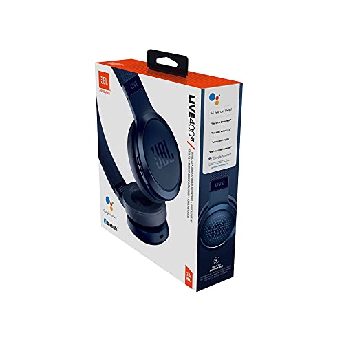 JBL LIVE 400BT, On-Ear Wireless Headphones, Blue