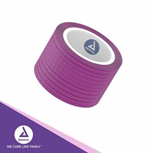 Dynarex 3296 Sensi-Wrap Self-Adherent Bandage Roll, Purple, 1" x 5 yds Size, 180" Length, 1" Width, Pack of 30