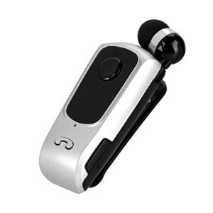 F920 Retractable Bluetooth Earphone Business Lavalier Earphone Sports Bluetooth Headset Voice Prompts Call Vibration Bluetooth V4.1 Anti-Lost Function(White)