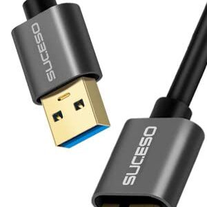 SUCESO Micro USB 3.0 Cable USB 3.0 A Male to Micro B Cord External Hard Drive Cable Nylon Compatible with Samsung Galaxy S5, Note 3, Camera, Seagate Hard Drive, WD Hard Drive, Toshiba Canvio-1.6FT