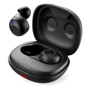 nyandu bluetooth 5.1 true wireless earbuds with microphone, noise canceling headphones stereo calls extra bass touch control 40hrs playtime waterproof earphones for sports black