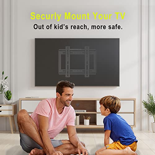 TV Wall Mount Bracket Low Profile Fixed for 13-43 Inch LED, LCD and Plasma TVs Flat Screen, Universal TV Monitor Mount Fits 8" Wood Studs VESA 200x200mm by Nuyoah