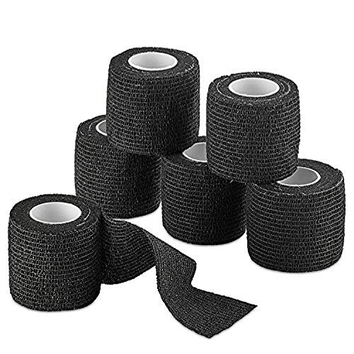 Black Tattoo Sensi Wraps Grip Cover Bandage Rolls Self Adherent Cohesive Tape 2" Inch X 5 Yards