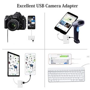 Lightning to Ethernet Adapter, [Apple MFi Certified] 3 in 1 Network Adapter Compatible with Mobile Phone Pad to USB Camera Adapter/SD Card Reader/USB OTG Adapter High-Speed(White)